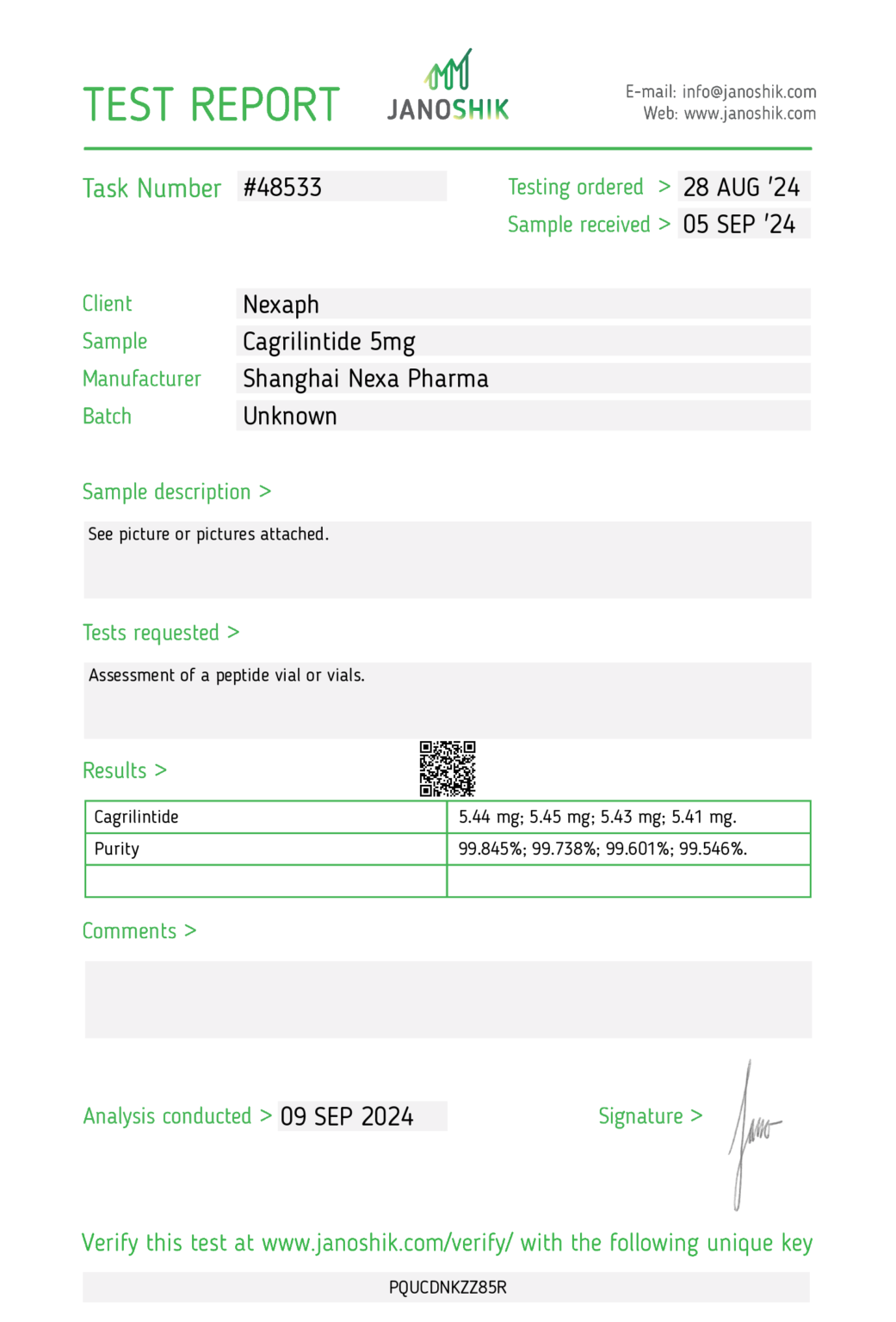 Lab Result – NEXAPH